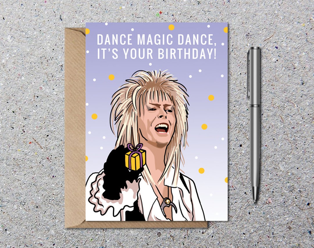 Labyrinth Birthday Card, Labyrinth Card, David Bowie Blank Card, Jareth ...