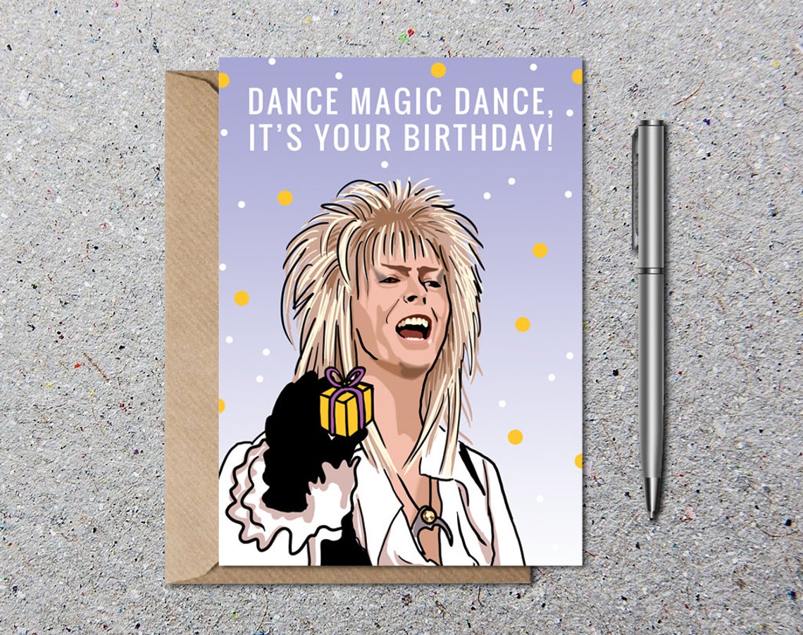 Labyrinth Birthday Card, Labyrinth Card, David Bowie Blank Card, Jareth ...