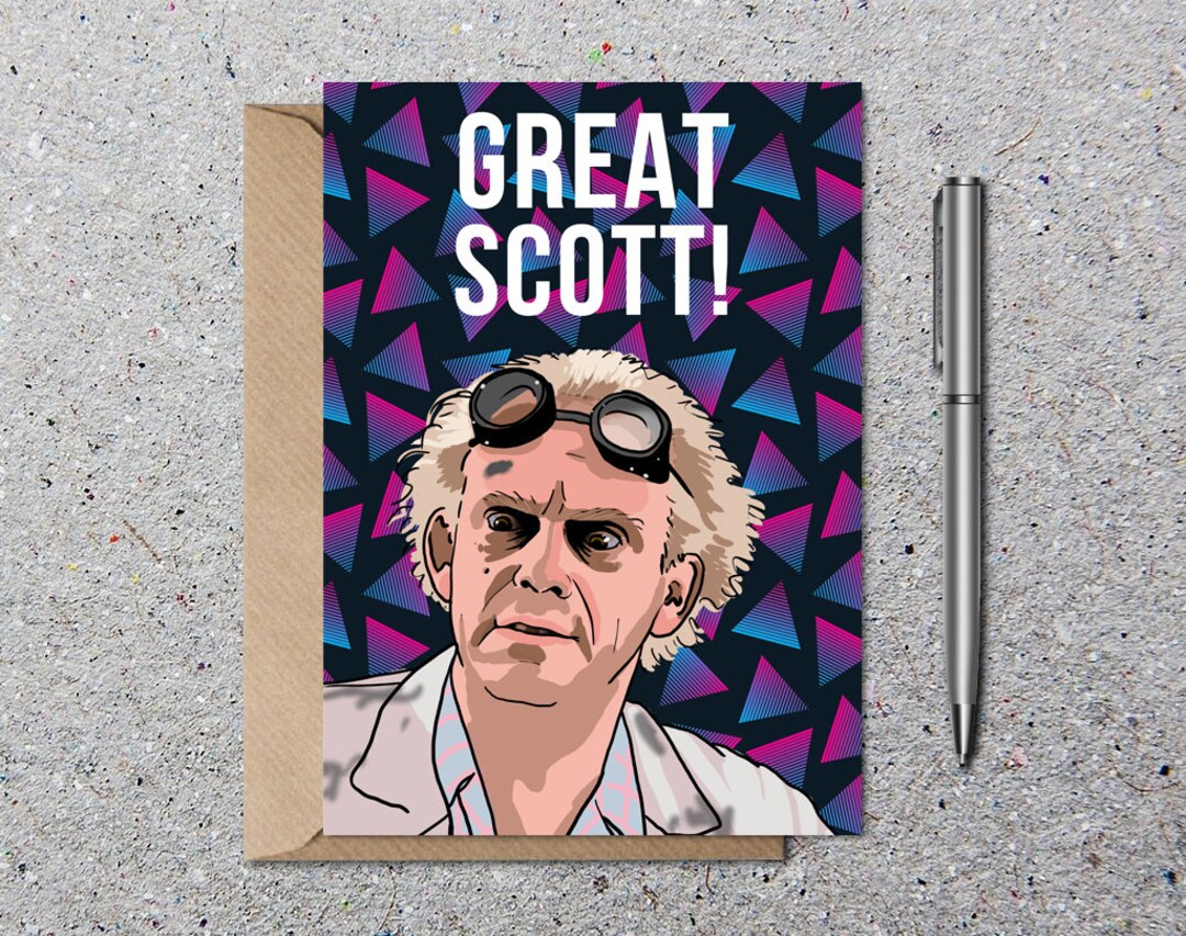 Great Scott! Birthday Card, Back to the Future Greetings Card, Blank ...