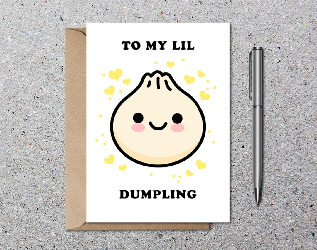 Dumpling Greetings Card, Blank Birthday Card, Cute Valentines Cards ...