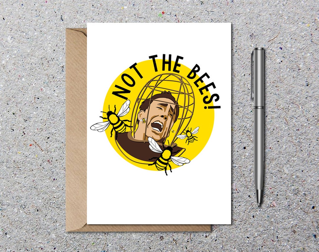 Nicolas Cage Card, Not the Bees! Wicker Man Blank Birthday Card ...