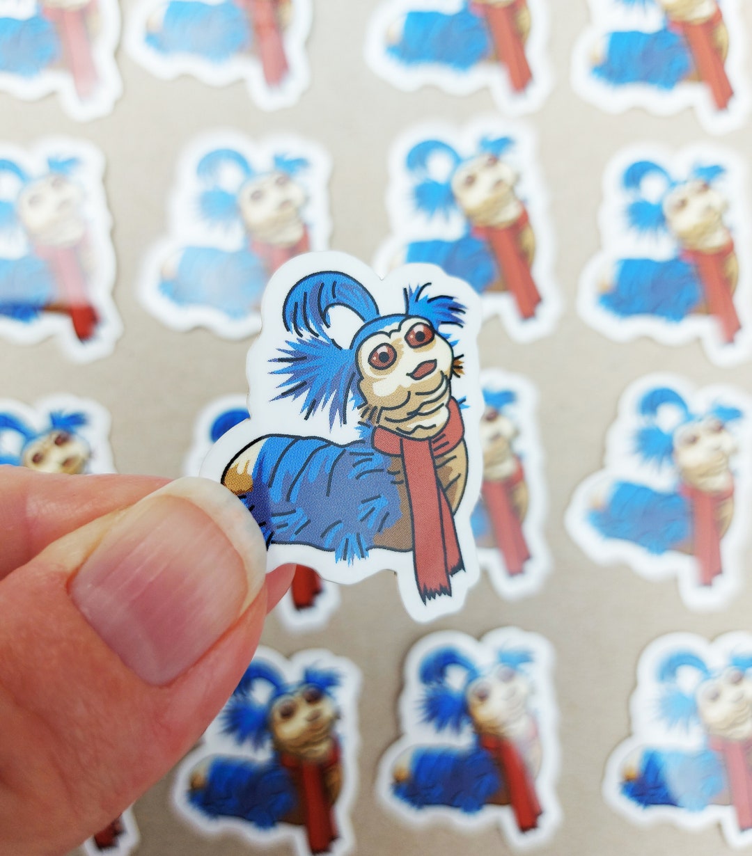 Small Labyrinth Worm Vinyl Sticker, Cute Laptop Stickers, Vinyl Decal ...