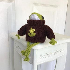Hand Knitted Frog in Striped Sweater, Cute Birthday Gift, Valentines ...