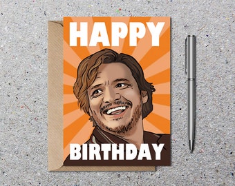 Pedro Pascal Birthday Card - Etsy