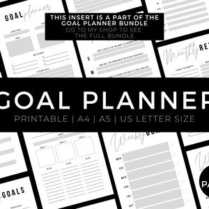 Printable Weekly Goal Planner Printable Goal Planner Insert | Etsy