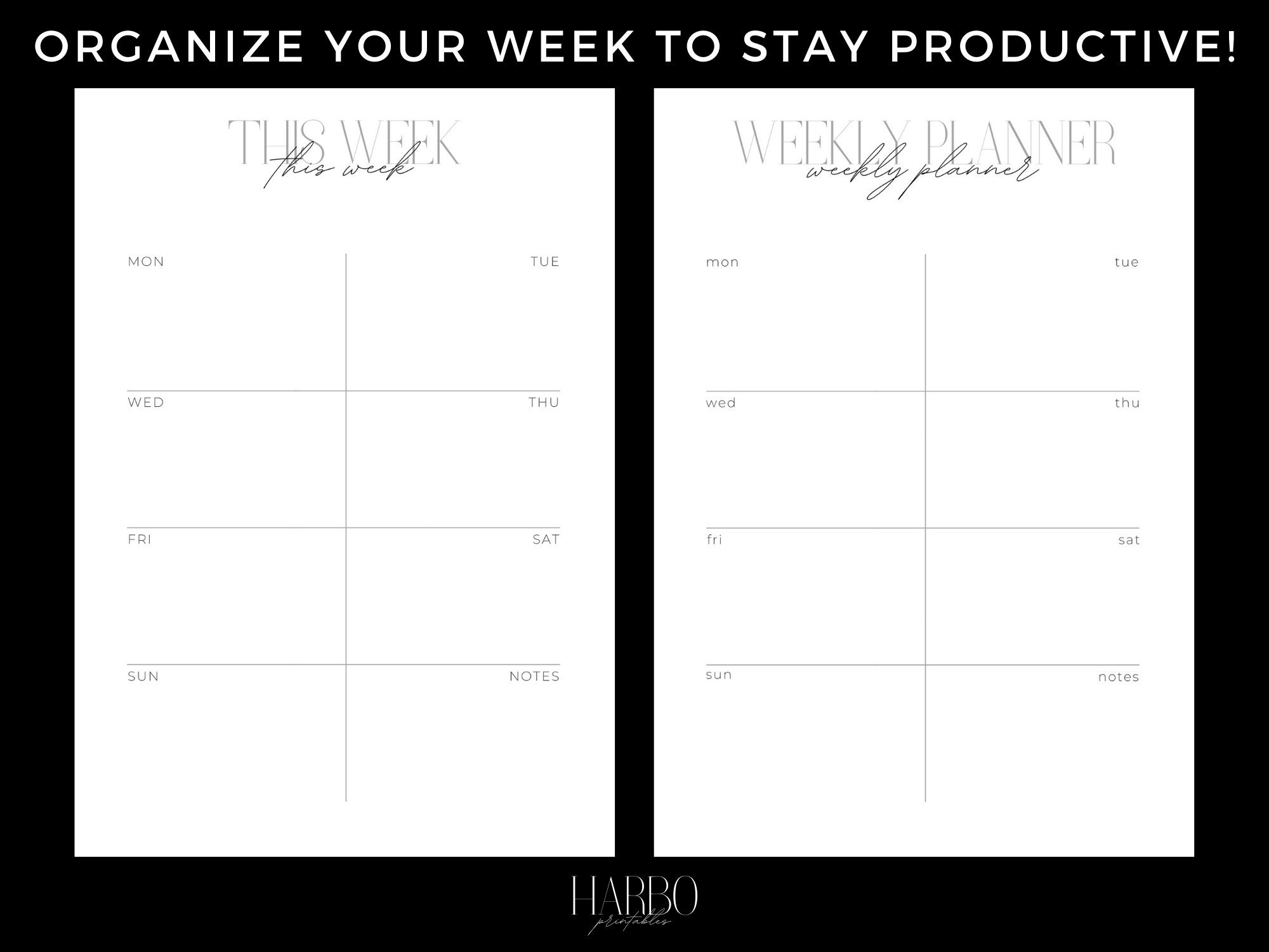 Printable Weekly Planner Bundle Printable Planner Insert - Etsy