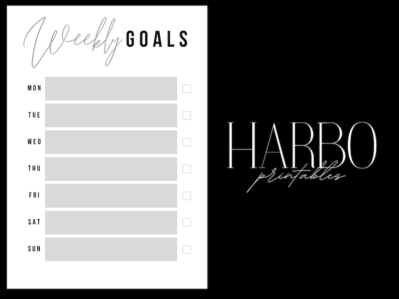 Printable Weekly Goal Planner Printable Goal Planner Insert - Etsy