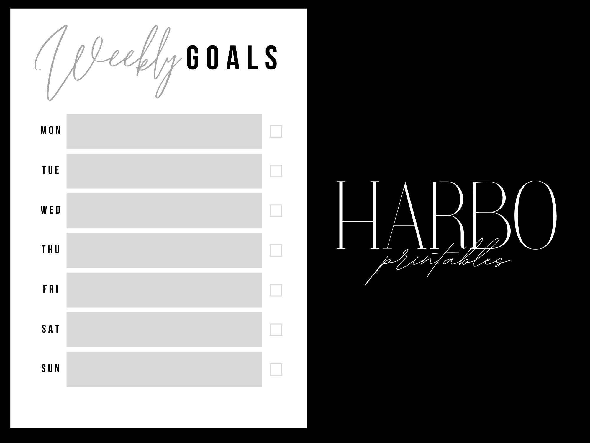 Printable Weekly Goal Planner Printable Goal Planner Insert - Etsy