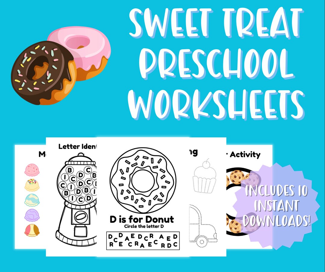 Preschool Worksheets, Donut Coloring, Preschool Tracing Printables ...