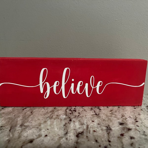 Red Believe Sign - Etsy