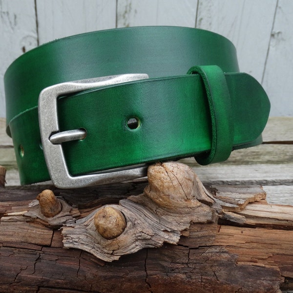 Green Leather Belt - Etsy