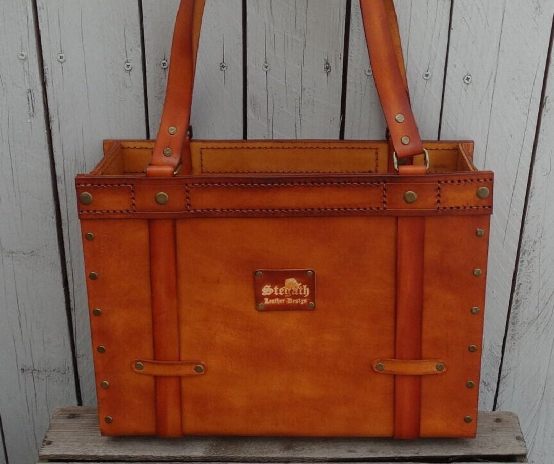 Leather Bag, Shopper Bag Leather Hand-sewn Perfect for Shopping or ...