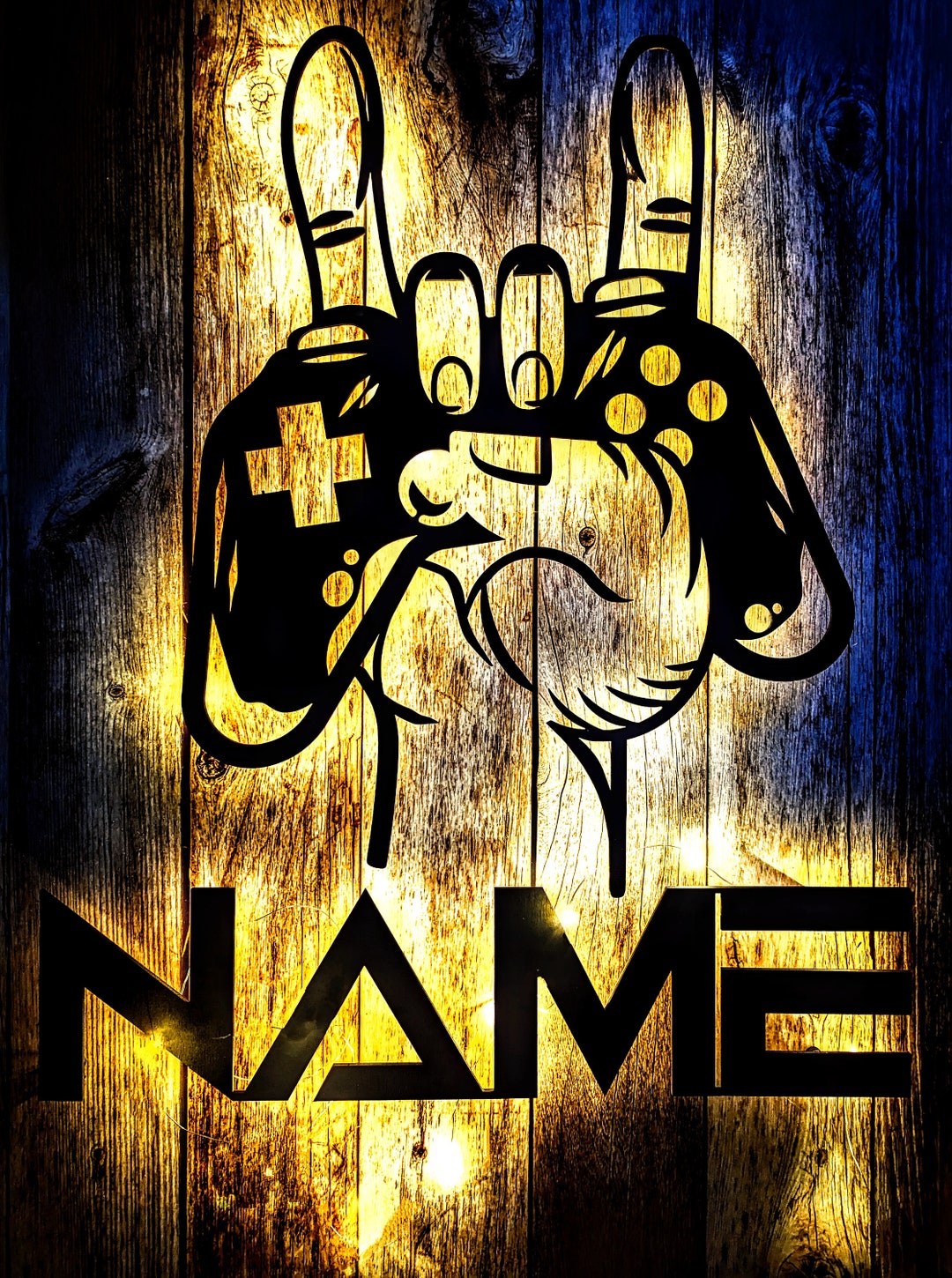 Gaming Zone LED Sign With Desired Name Wall Decoration With Lighting ...