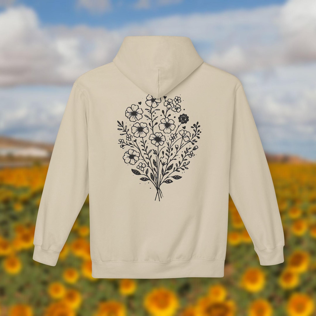 Flower Bouquet Hoodie Pastel Hoodie Retro Floral Hoodie Pressed Flower ...