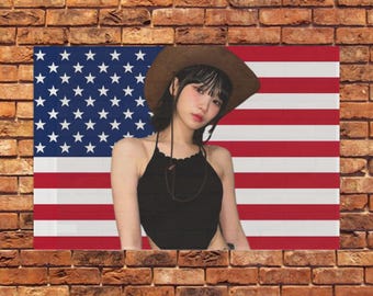 Le Sserafim Cowboy Chaewon American Flag full Size - Etsy