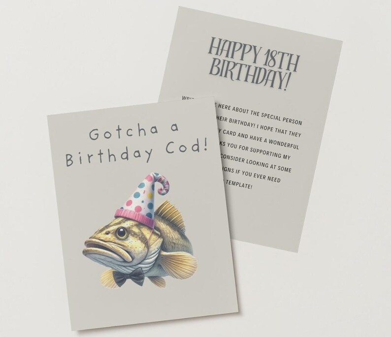 Birthday Cod Greeting Card, Birthday Card, Funny Greeting Card, Online ...