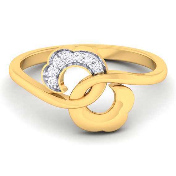 Delicate Ring Diamond Wedding Ring in 14K Gold Engagement | Etsy