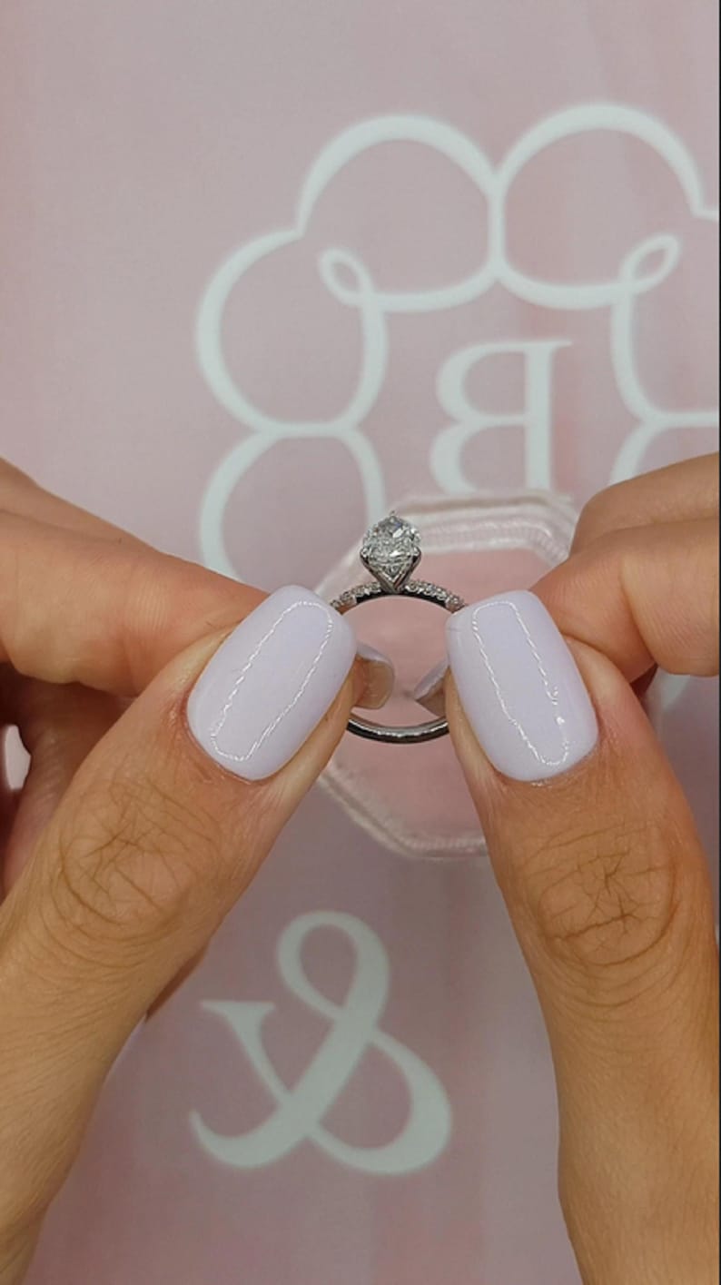 Pear Shaped Solitaire Ring, 1.5ct 9x6mm Pear Shaped Moissanite ...