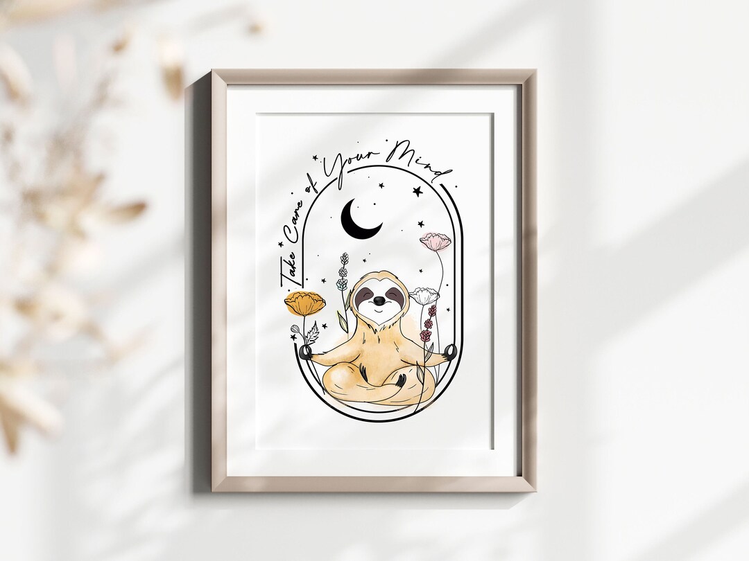 Positive Sloth Print, Positivity, Affirmation Card, Sloth, Animal ...