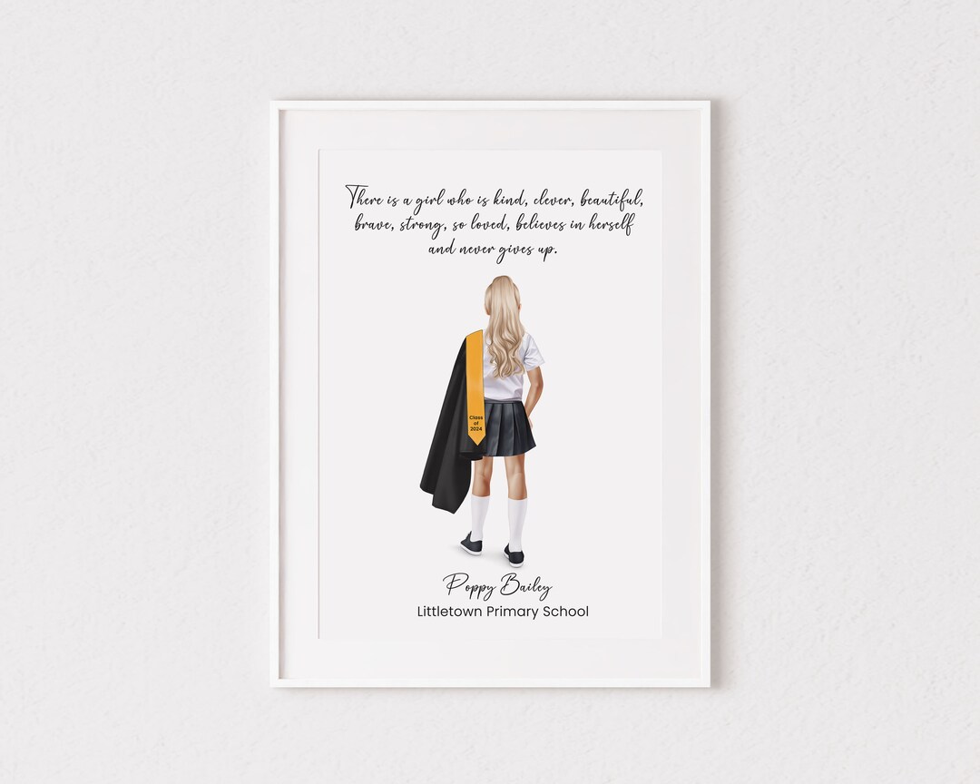 Personalised School Leaver Graduation Print, Gift, Year 6 Leaver ...