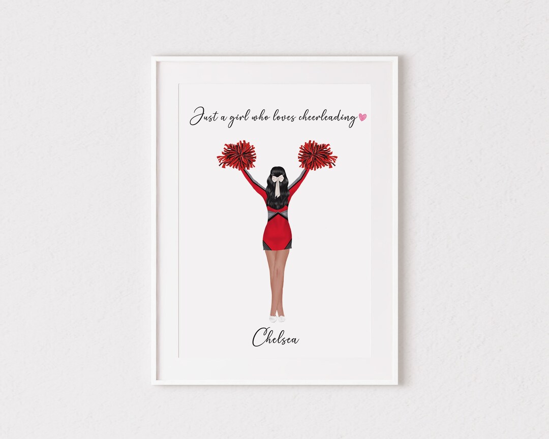 Digitsl Personalised Cheerleading Girl Print, Cheerleading Gift, Wall ...
