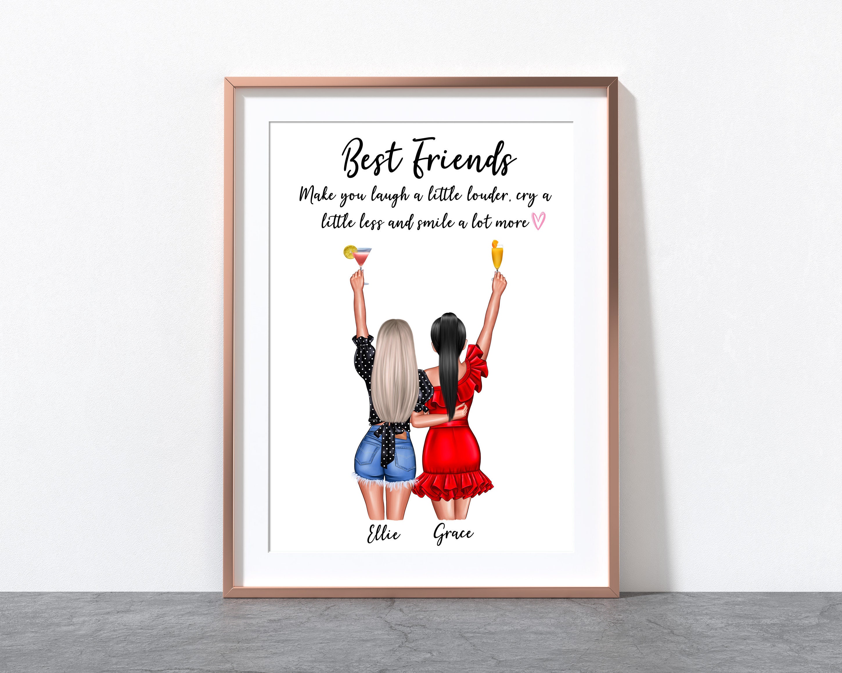 Personalised Best Friend Print BFF Friendship Print Gift | Etsy UK