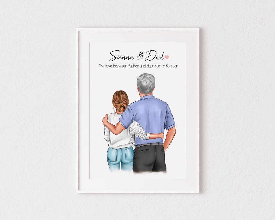 A4 Personalised Dad and Daughter Print, Father, Daddy, Daughter, Father ...