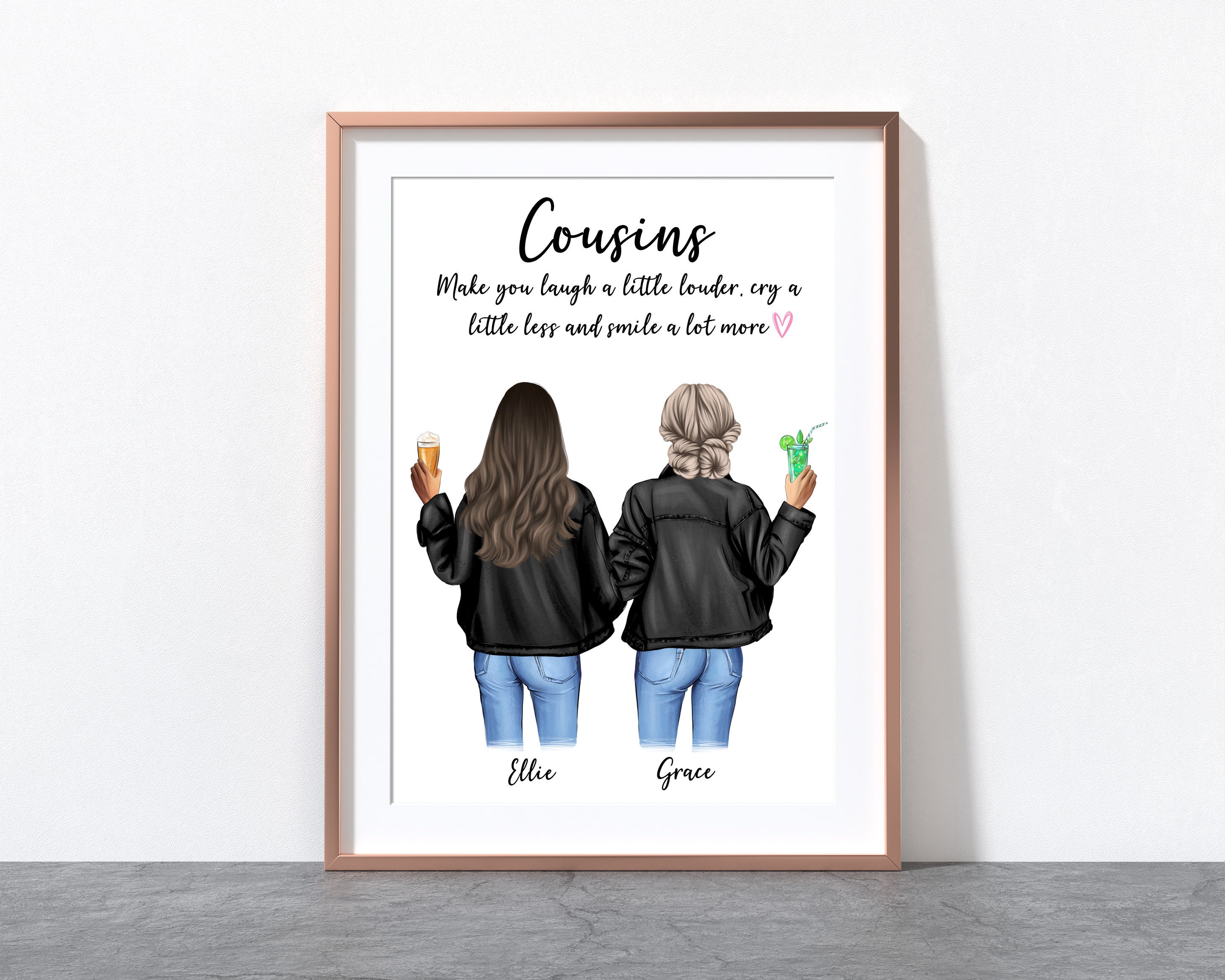 Personalised Cousin Print Cousin Gift BFF Family Wall Art - Etsy