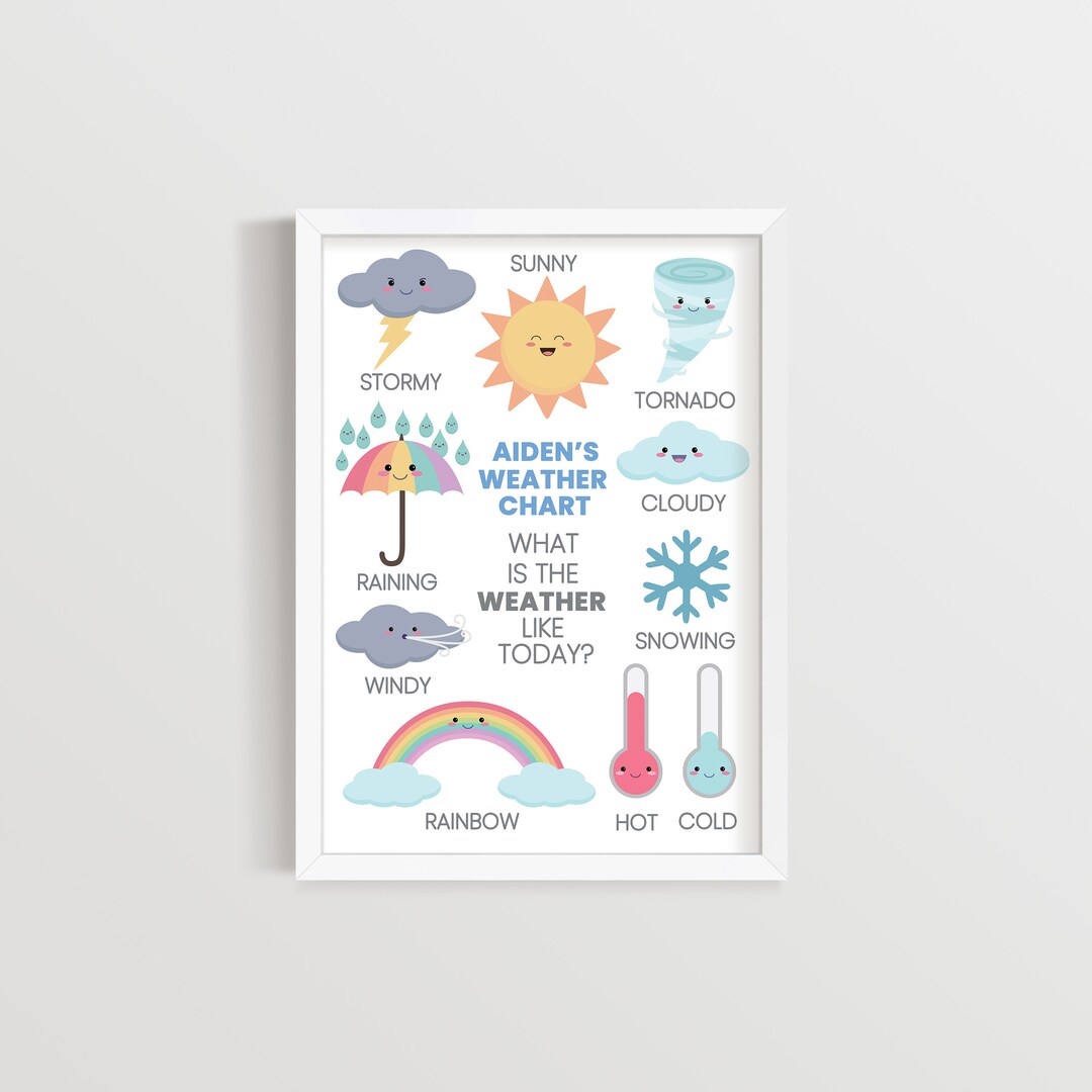 Personalised Children's Weather Chart Print - Etsy