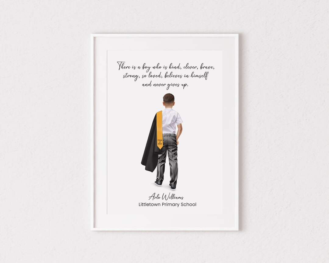Personalised School Leaver Graduation Print, Gift, Year 6 Leaver ...