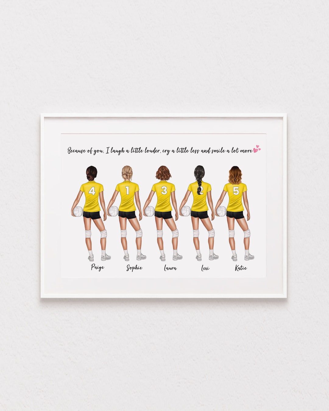 Personalised Volleyball Player Friends Print, Sport, Best Friends, Gift ...