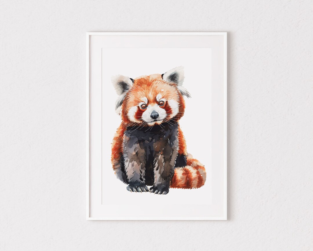 Cute Red Panda Print, Animal, Home, Cottagecore, Bedroom, Decor, Wall ...