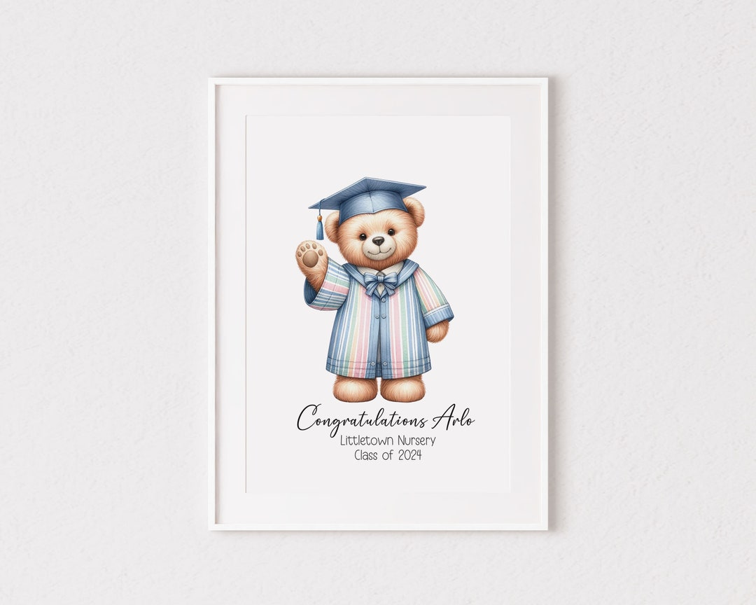 Digital Personalised Nursery Graduation Print, Pre School, Kindergarten ...