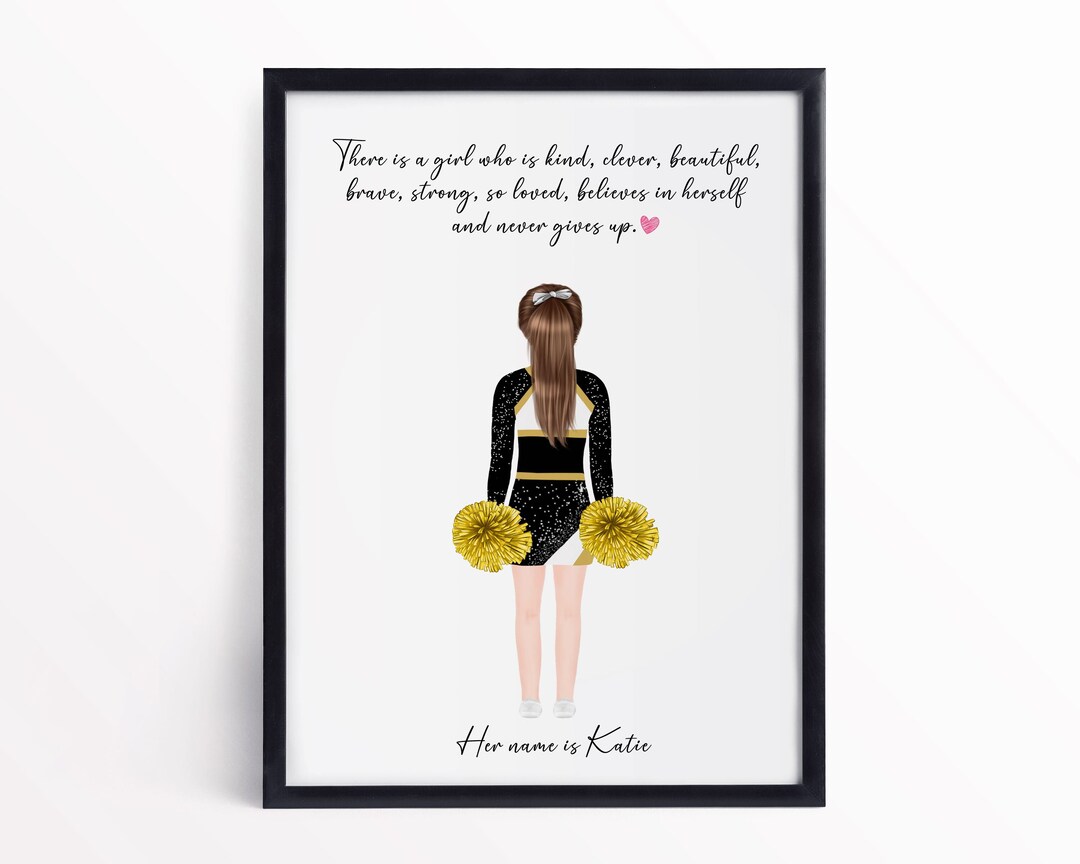 Personalised Cheerleading Girl Print, Cheerleading Gift, Wall Art, Wall ...