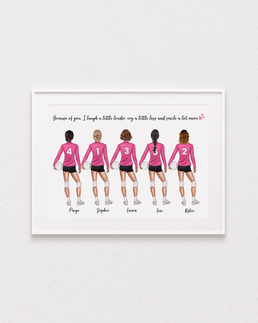 Personalised Volleyball Player Friends Print, Sport, Best Friends, Gift ...