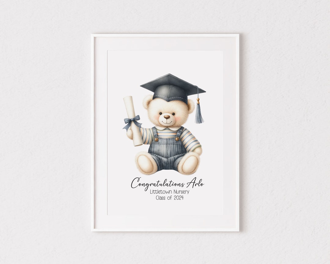 Personalised Nursery Graduation Print, Pre School, Kindergarten, End of ...