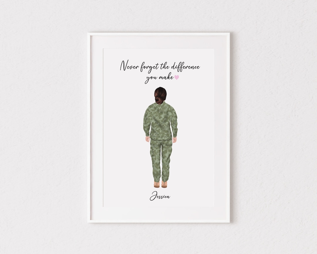 Personalised Female Soldier Print, Army, Soldier, Gift, Hero ...