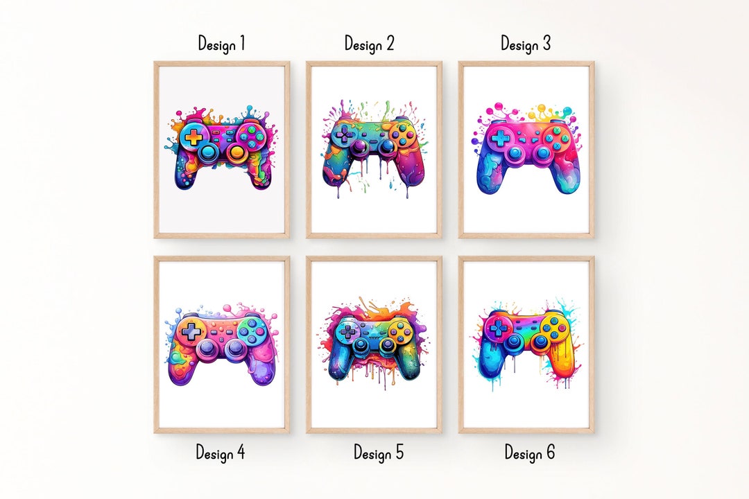 Melting Game Pad Prints, Colourful, Gaming, Play Station, X Box, Gamer ...
