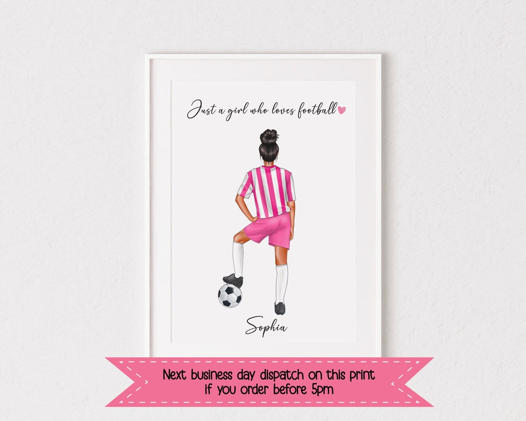 Personalised Football Girl Print, Cheerleading Gift, Wall Art, Wall ...