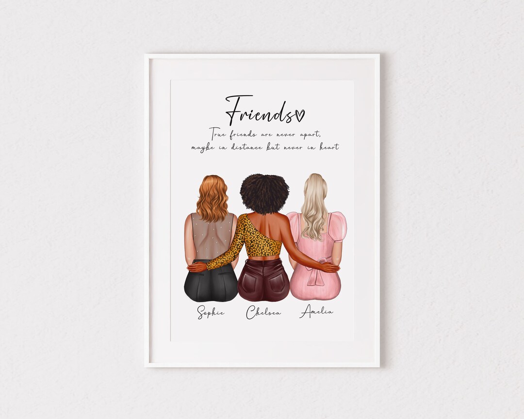 Personalised Friend Print, Best Friends, My Girls, A4 or A5, Gift ...