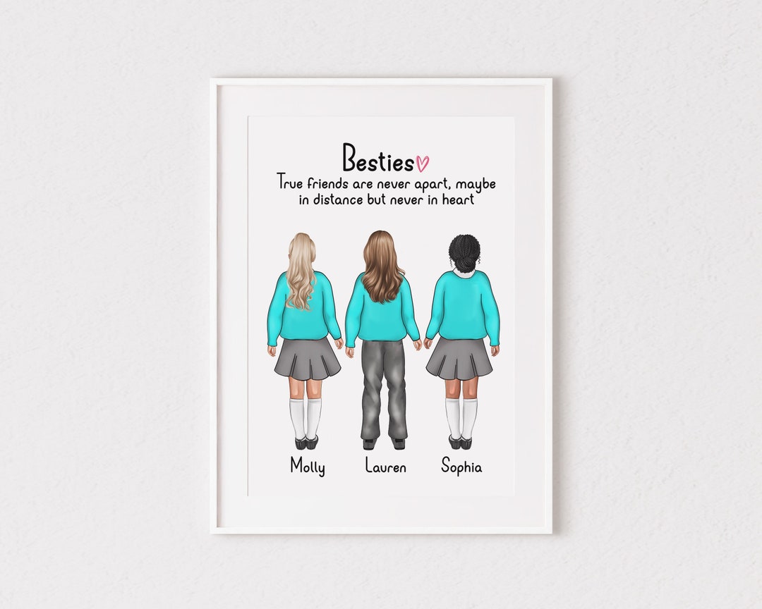 Personalised School Friends Print, School Leaver, Best Friends, School ...