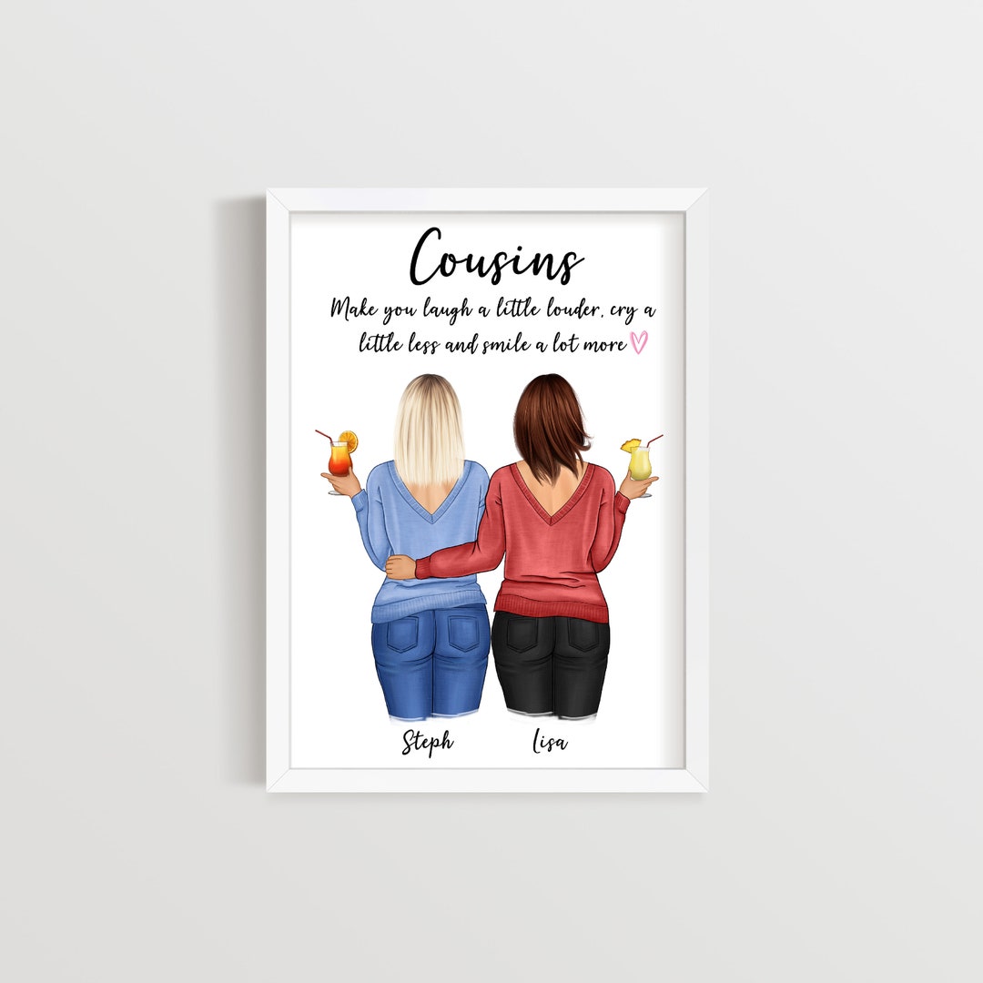 Personalised Cousin Print, BFF, Cousins, Gift, Family, Wall Art ...