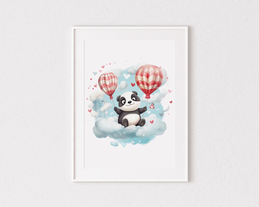 Cute Panda Print, Animal, Home, Cottagecore, Bedroom, Decor, Wall Art ...