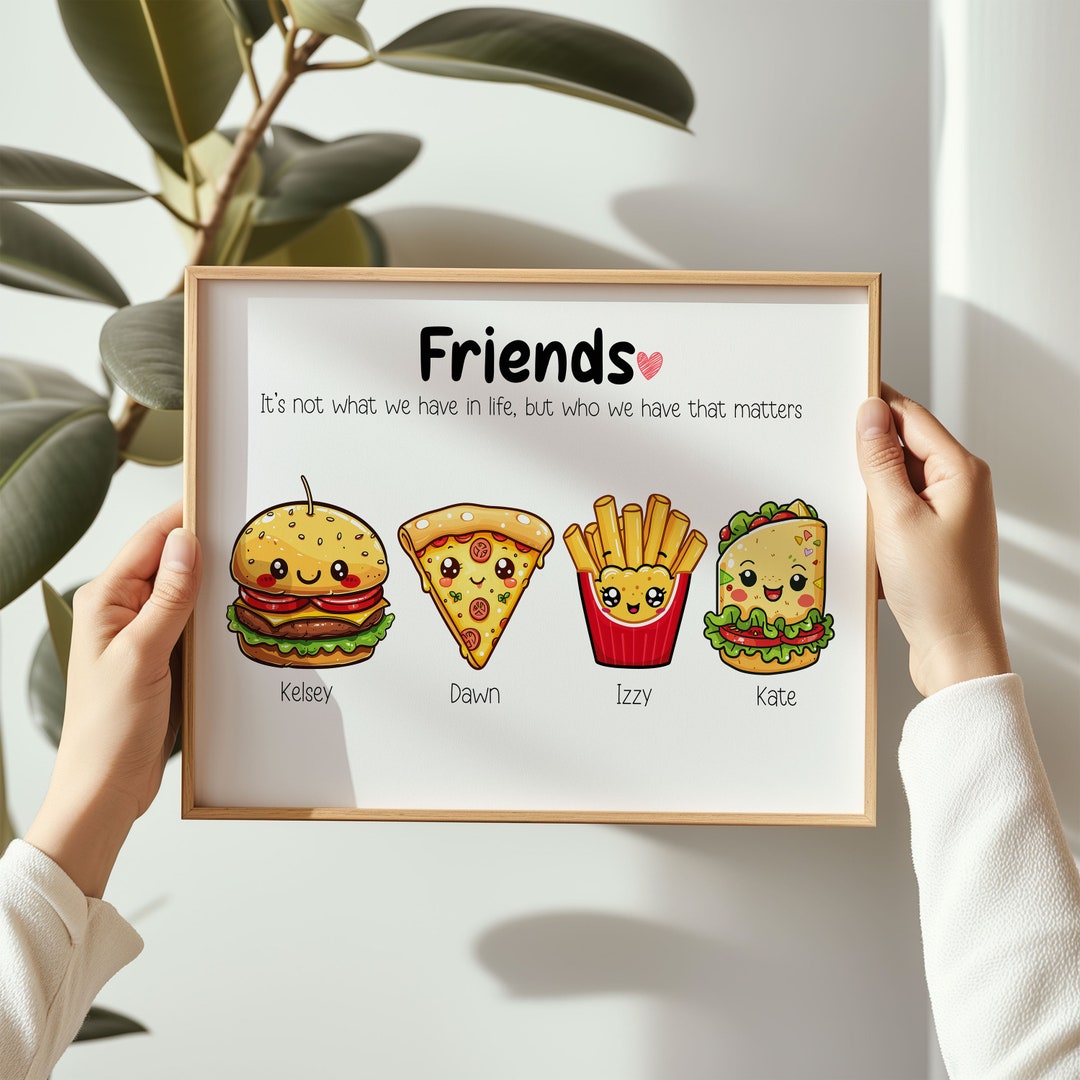 Personalised Foodie Friends Print, Foodie, Friends, Bestie, Best ...