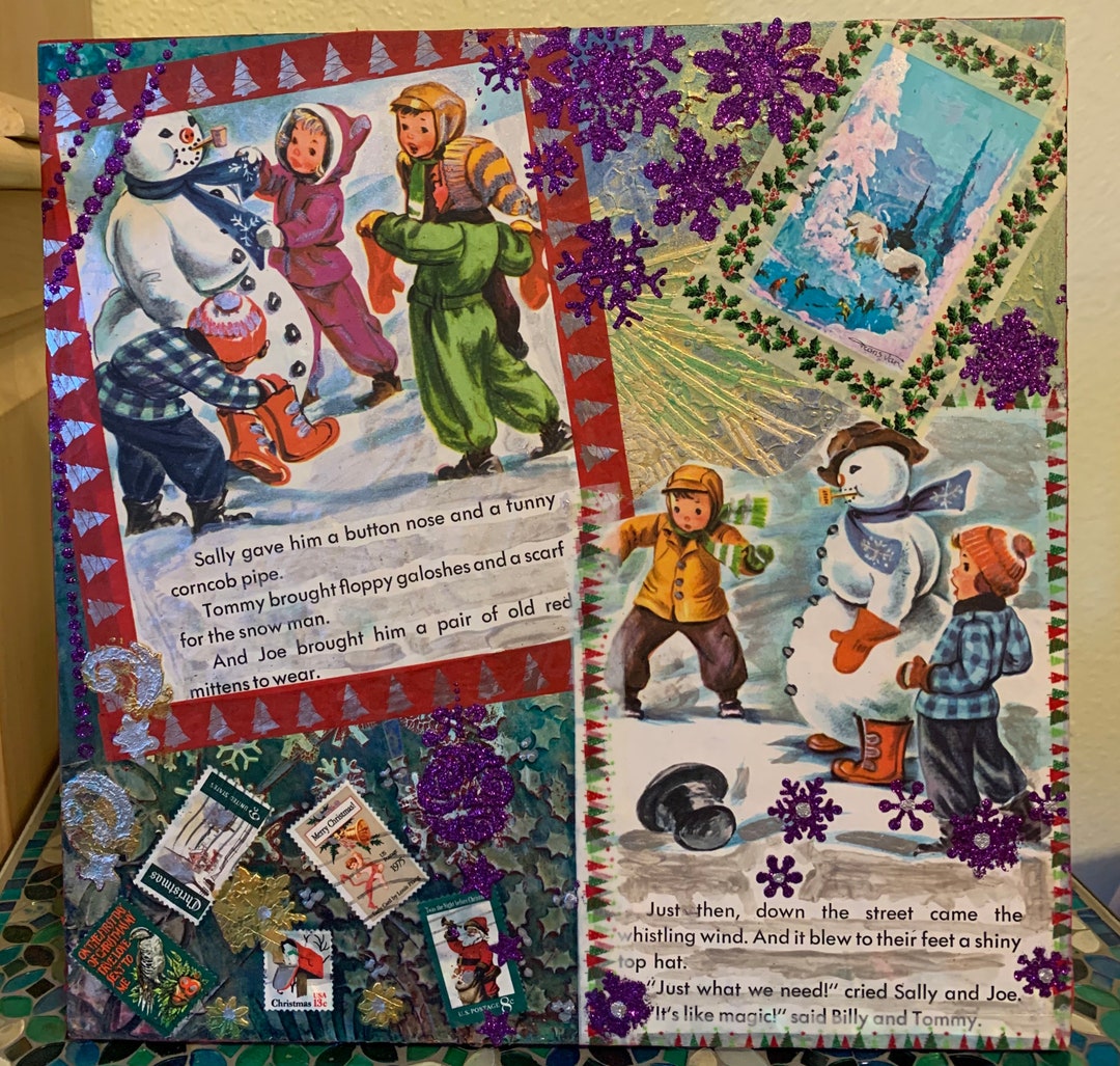 Frosty the Snowman Mixed Media Art Handmade Decorative Wall Hanging - Etsy