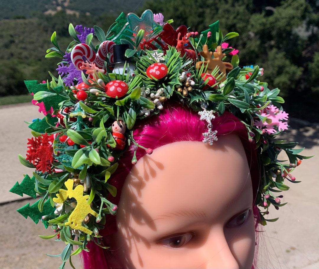 Merry Christmas Kitsch Holiday Hair Crown Hair Accessory. Enjoy and ...