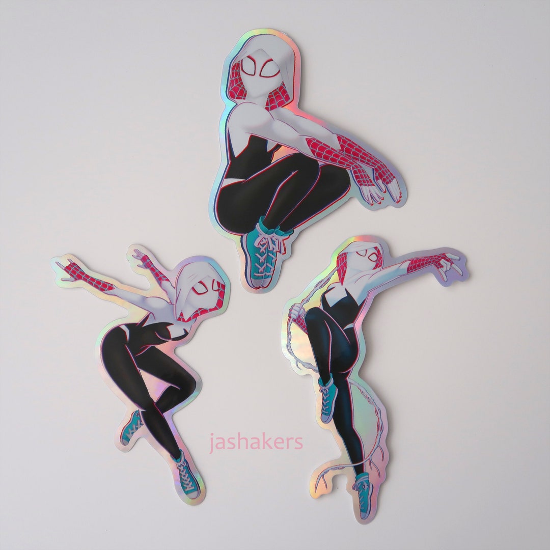 Super Hero Spider Gwen Holographic 4" Vinyl Sticker - Etsy