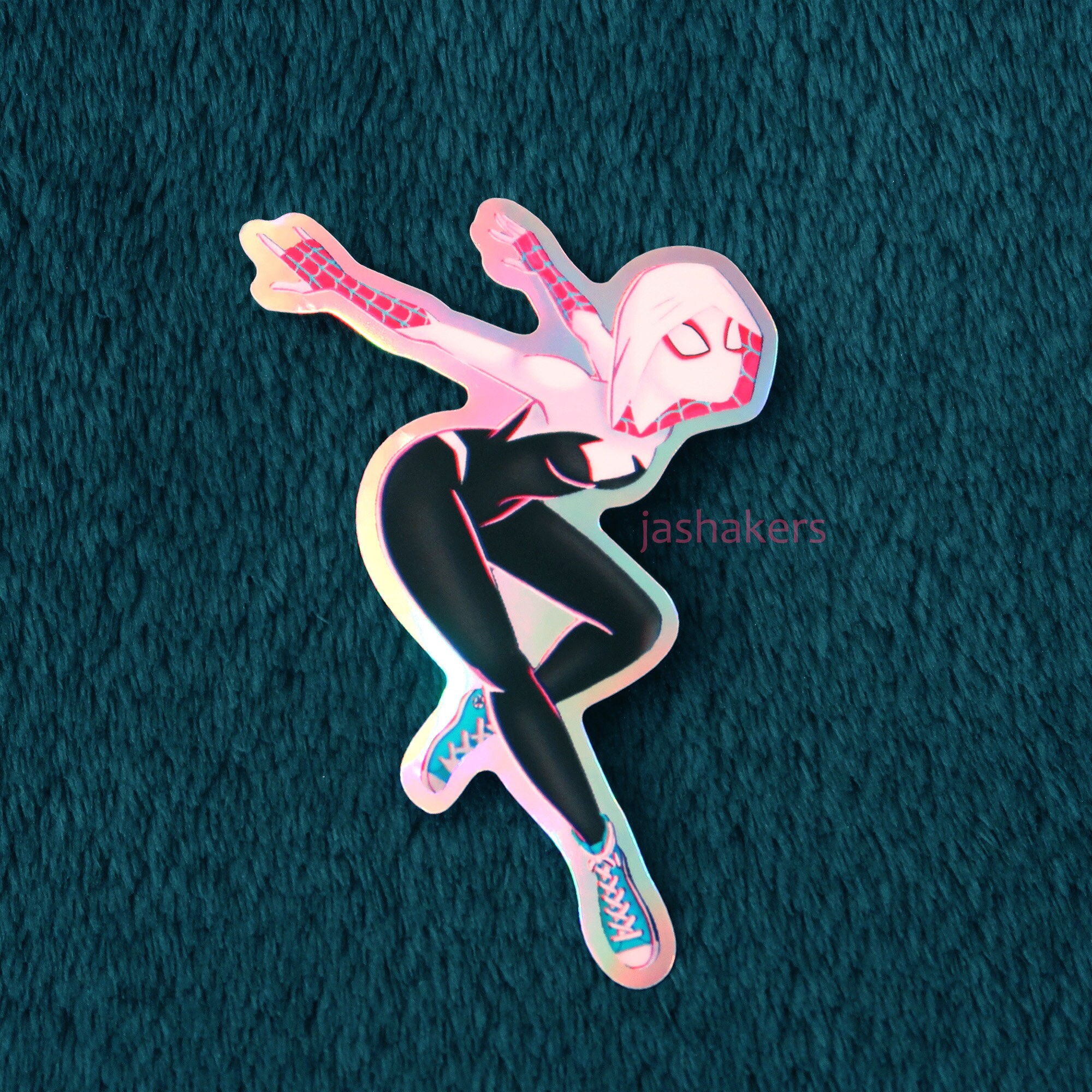 Waterproof Super Hero Spider Gwen Different Holographic 4" Vinyl ...