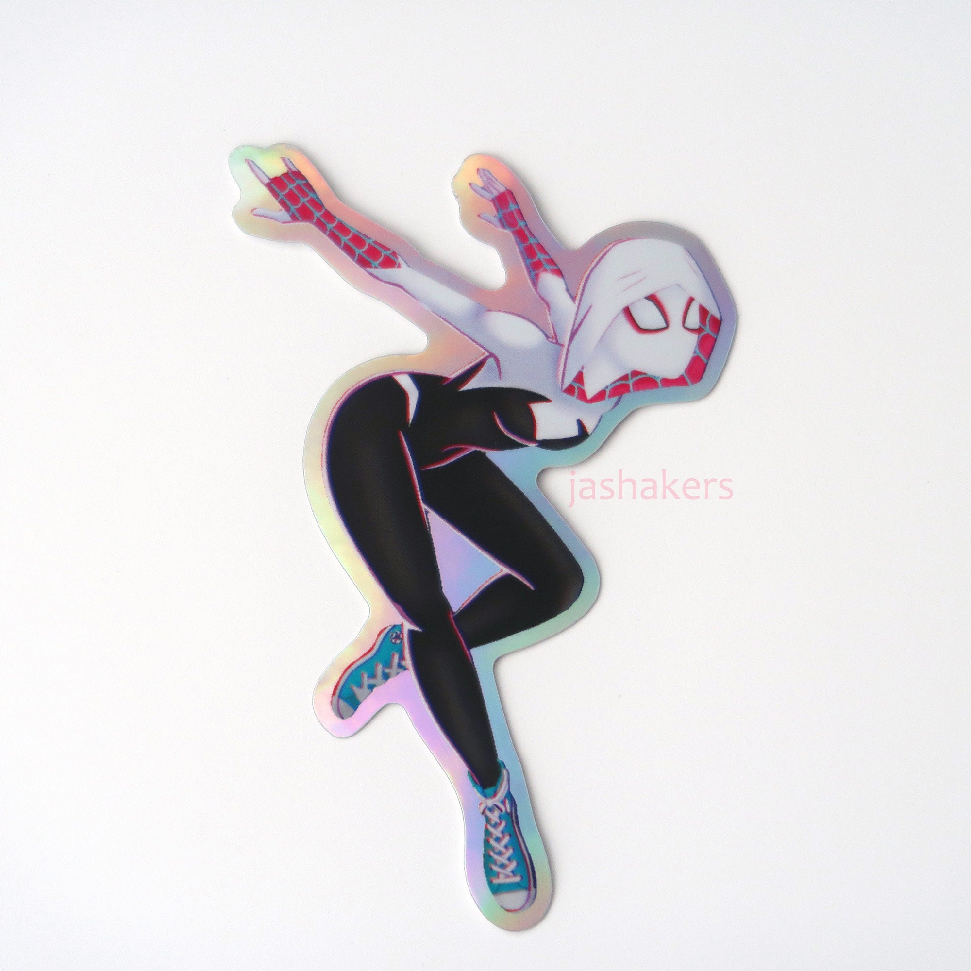 Waterproof Super Hero Spider Gwen Different Holographic 4" Vinyl ...