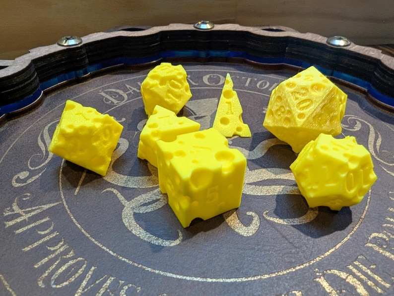 Yellow Cheese Dice Set: Novelty Dnd Dice, Tabletop RPG - Etsy UK